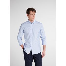Eterna Herren Langarmhemd "SLIM FIT", blau, Gr. S, 70% cotton, 30% Lyocell, Hemden, EASY IRON (bügelleicht)