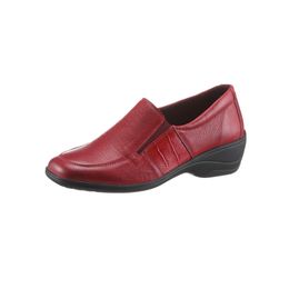 Casual Looks Damen Slipper, Gr. 38, rot, Glattleder, Schuhe
