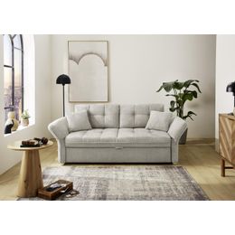 Jockenhöfer Schlafsofa, B:187cm T:105cm, grau, JOCKENHÖFER GRUPPE, Korpus: 100% Polyester;Kissen: 100% Polyester, Sofas, "Leon, mit Schlaf- und Relaxfunktion", 3