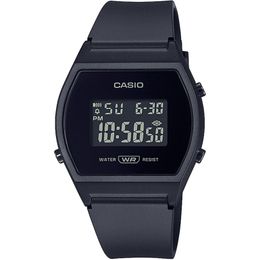 Damen Chronograph, schwarz, CASIO TIMELESS COLLECTION, Armbanduhren, Quarzuhr, Armbanduhr, Damenuhr, Digitaluhr,Resinarmband, Stoppfunktion