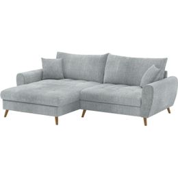 Ecksofa MR. COUCH, B:246cm H:71cm T:170cm, silber, Dolce (100% Polyester), Wohnzimmer, Sofas, "Blackburn II L-Form", Wahlweise mit