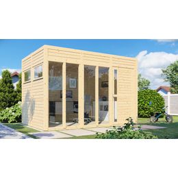 Gartenhaus BERTILO, beige, Massivholz, Gartenhäuser, "Cubus 3 Office, in verschiedenen Farben"