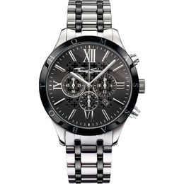 Thomas Sabo Herren Chronograph "REBEL URBAN", silber, Armbanduhren, Quarzuhr, Armbanduhr, Herrenuhr, Stoppfunktion, Datum, Keramikeinlagen