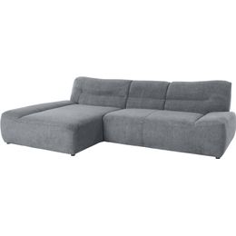 Ecksofa DOMO collection, B:288cm H:81cm T:175cm, grau, Wohnzimmer, Sofas, "Cesena moderne Polsterecke mit flachen Armlehnen, L-Form", fester