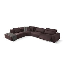 Ecksofa Egoitaliano, B:378cm H:95cm T:282cm, braun, Leder CAREZZA (echtes Rindsleder) ist ein Naturleder, dass die ursprünglichen Eigenschaften der