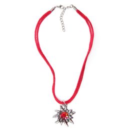 Allgäu Rebell ALLGÄU REBELL Damen Collier "Maria", rot, Basic, Metall, Halsketten, mit Edelweiß