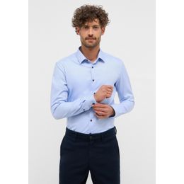 Eterna Herren Langarmhemd "SUPER SLIM", blau, Gr. 41, 100% Baumwolle, Hemden, NON IRON (b&uuml;gelfrei)