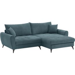 Ecksofa MR. COUCH, B:246cm H:71cm T:170cm, blau, Memphis (Grundgewebe - 100% Polyester; Nutzschicht- 90% Polyester / 10% Polyamide), Wohnzimmer,