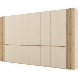 Drehtürenschrank Musterring, B:393,1cm H:216cm T:58cm, beige, Hartfaserplatte, Holzwerkstoff, Schränke, "Isabelle", Lamellen in Eiche, Griffe in