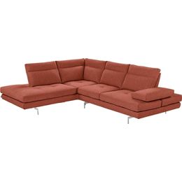 Ecksofa Calia italia, B:228cm H:90cm T:232cm, rot, Synthetische Faser (100% Polyester), Wohnzimmer, Sofas, "Toby Wing, L-Form, Multifunktionssofa,