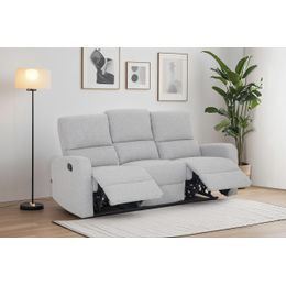 3-Sitzer Home Affaire, B:188cm H:96cm T:93cm, grau, Sofas, "TOURNAY manuelle Relaxfunktion, Liegefunktion (105-135), Webstoff", Reclinerfunktion in 2