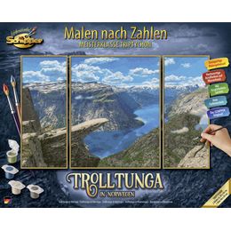 Schipper Kinder Malen nach Zahlen "Meisterklasse Triptychon, Trolltunga in Norwegen", bunt, B:20cm H:50cm, Malvorlagen, Made in Germany