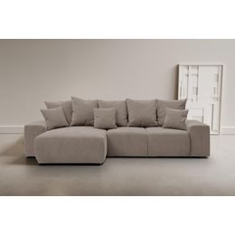 Ecksofa WERK2, B:300cm H:76cm T:150cm, braun, 92% Polyester, 8% Nylon, Wohnzimmer, Sofas, "Riwa, modernes Sofa zum Kuscheln und Entspannen, Breite
