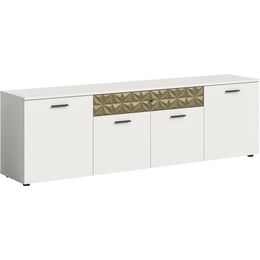 Lowboard Inosign, B:190cm H:57cm T:37cm, gold, FSC-zertifizierter Holzwerkstoff, Wohnzimmer, Sideboards, "Vicenza, Breite 190cm, Ornamentabsetzung, 4