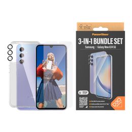 PanzerGlass Displayschutzglas "3-in-1 Bundle Set f&uuml;r Samsung Galaxy A34 5G, UWF", B:11cm H:1,3cm T:19,8mm, transparent, Displayfolien