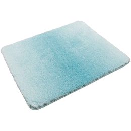 Badematte, H:25mm, blau, WECON HOME BASICS, Polyester, Badematten, "Luuk WB-2705", trendiger Farbverlauf, waschbar, weicher Badezimmerteppich