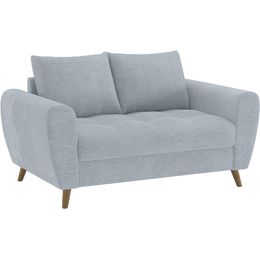 2-Sitzer MR. COUCH, B:160cm H:71cm T:90cm, blau, Stripes (92% Polyester / 8% Nylon), Sofas, "Blackburn II", Wahlweise mit Kaltschaumpolsterung bis
