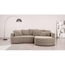 Ecksofa Inosign, B:255cm H:90cm T:181cm, grau, 100% Polyester, Wohnzimmer, Sofas, "Kahekili, Schlafsofa mit Bettkasten, Maße B/T/H: 255/181/90/ cm",