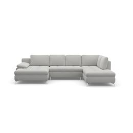 Sit & More Wohnlandschaft SIT & MORE, B:326cm T:201cm, silber, Sofas, "Latigo U-Form", mit Recamiere, wahlweise mit Bettfunktion und Bettkasten