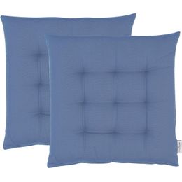 Sitzkissen Tom Tailor HOME, B:40cm L:40cm, blau, Baumwolle, Garten, Dekokissen_Sitzkissen_Kissenh&uuml;llen, "Dove", TOM TAILOR unifarbenes, abgestepptes