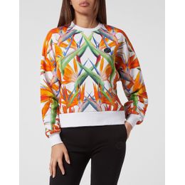 Plein Sport M&auml;dchen Sweatshirt "Sweatshirt"0121, wei&szlig;, multicolorot, Gr. S, Obermaterial: 88% Baumwolle, 12% Polyester, Sweatshirts
