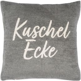 Dekokissen Pad, B:45cm L:45cm, grau, Obermaterial: 65% Baumwolle, 35% Polyacryl, Dekokissen_Sitzkissen_Kissenh&uuml;llen, "SNUG", Made in Europe,