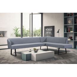 Eckbank, B:270cm H:83cm T:197cm, silber, exxpo - SOFA FASHION, Esszimmer, Sitzbänke, "Americano", mit Keder und Metallfüßen, Bezug in verschiedenen