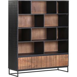 Raumteilerregal GUTMANN FACTORY, B:120cm H:150cm T:40cm, schwarz, Regale