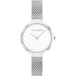 Calvin Klein Damen Quarzuhr "MINIMALISTIC T BAR 28 mm", silber, Armbanduhren, Armbanduhr, Damenuhr, Mineralglas, Edelstahlarmband