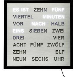 AMS Wanduhr, B/H/L: 40cm x 4cm x 40cm, schwarz, Wanduhren, Quarzuhr, Digitaluhr, Wohnzimmer, Esszimmer, Küche, Arbeitszimmer,Büro