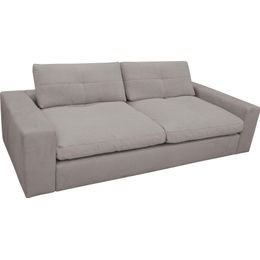 Big-Sofa Alina, B:265cm H:84cm T:123cm, grau, Chenille (100% Polyester), Sofas, "Sandy", in Cord, mit losen Sitz und Rückenkissen
