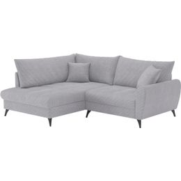 Ecksofa MR. COUCH, B:230cm H:71cm T:190cm, grau, Stripes (92% Polyester / 8% Nylon), Wohnzimmer, Sofas, "Blackburn II L-Form", Wahlweise mit