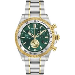 Versace Herren Chronograph "Versace CHRONO X", silber, Armbanduhren, Quarzuhr, Armbanduhr, Herrenuhr,Swiss Made,Edelstahlband,Stoppfunktion