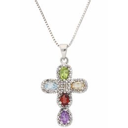 Firetti Damen Kette mit Anhänger "Schmuck Geschenk Silber 925 Halsschmuck Halskette Venezianer Kreuz", Silber 925 (Sterlingsilber), L: 45 B: 1mm,