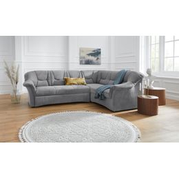 Ecksofa DOMO collection, B:240cm H:83cm T:190cm, grau, Microfaser PRIMABELLE (100% Polyester) / Struktur (90% Polyester; 10%