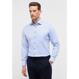 Eterna Herren Langarmhemd "MODERN FIT", blau, Gr. 46, 100% Baumwolle, Hemden, NON IRON (bügelfrei)