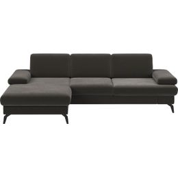 Sit & More Ecksofa SIT & MORE, B:275cm H:82cm T:171cm, grau, 100% Polyester, Wohnzimmer, Sofas, "Morris L-Form, inkl. Sitztiefenverstellung", wahlweise mit