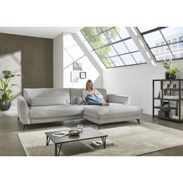 Ecksofa DIE PLANBAR, B:288cm H:81cm T:194cm, grau, 88% Polyester;12% Polyamid, Wohnzimmer, Sofas, "MP-IN23149 L-Form", Kaltschaumpolsterung mit