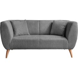 2-Sitzer Inosign, B:172cm H:83cm T:88cm, grau, 100% Polyester, Sofas, zwei verschiedene Fußfarben wählbar