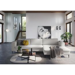 Ecksofa DOMO collection, B:329cm H:81cm T:173cm, silber, Wohnzimmer, Sofas, "Modica, zeitlos und elegant, L-Form", moderne Optik mit extrabreiter
