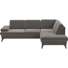 Sit & More Ecksofa SIT & MORE, B:262cm H:82cm T:212cm, braun, 100% Polyester, Wohnzimmer, Sofas, "Morris L-Form, inkl. Sitztiefenverstellung", wahlweise mit