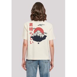 F4NT4STIC Damen T-Shirt "Mount Fuji", beige, Gr. S, Obermaterial: 100% Baumwolle, Shirts, Print