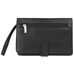 Bodenschatz Damen Handgelenktasche, schwarz, Leder, gemustert, Taschen, echt Leder
