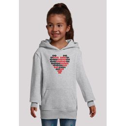 F4NT4STIC Damen Kapuzenpullover "I love you 01001001 Binary Code Herz Valentinstag", grau, Gr. 146, Obermaterial: 65% Baumwolle, 35% Polyester,