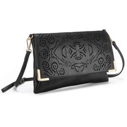 Vivance Kinder Umhängetasche "Clutch", schwarz, Lederimitat, unifarben, Taschen, Abendtasche, Minibag, Handtasche, Schultertasche, Crossbody Bag VEGAN