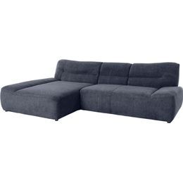 Ecksofa DOMO collection, B:288cm H:81cm T:175cm, blau, Wohnzimmer, Sofas, "Cesena moderne Polsterecke mit flachen Armlehnen, L-Form", fester