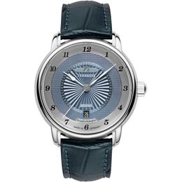 Automatikuhr Zeppelin "Friedrichshafen Automatic", blau (dunkelblau), Armbanduhren, Damen, Automatikuhr, Armbanduhr, Herrenuhr, Made in Germany, Mechanische Uhr, analog, Tag