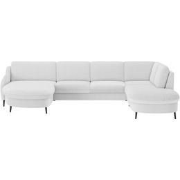 Sit & More Wohnlandschaft SIT & MORE, B:372cm H:90cm T:239cm, silber, 100% Polyester, Sofas, "Soul U-Form", wahlweise mit Bett und Bettkasten