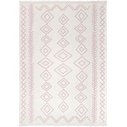 Teppich FLAIR RUGS, B:80cm H:2mm L:150cm, rosa, Baumwolle, Kunstfaser, Wohnzimmer, Teppiche, "EDIE"