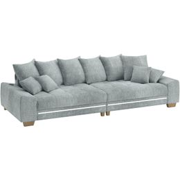 Big-Sofa MR. COUCH, B:300cm H:88cm T:118cm, silber, Dolce (100% Polyester), Sofas, "Nikita II", RGB-LED, Bluetooth-Soundsystem, wahlweise mit